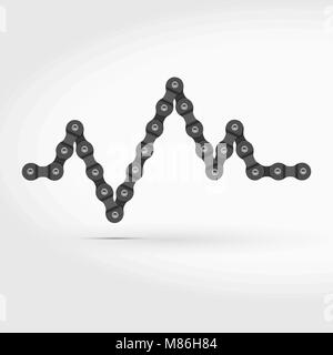 Bicycle with heart beat line icon. Cycling as a healthy lifestyle. Bike ...