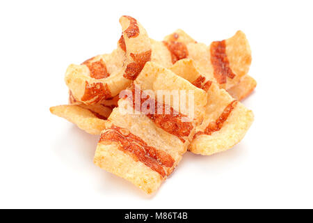 Pelleted salted snack bacon isolated on white background Stock Photo ...