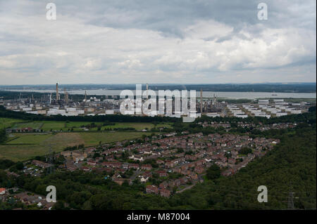 aerial photograph storage tanks Exxon Mobil refinery Joliet Stock Photo ...