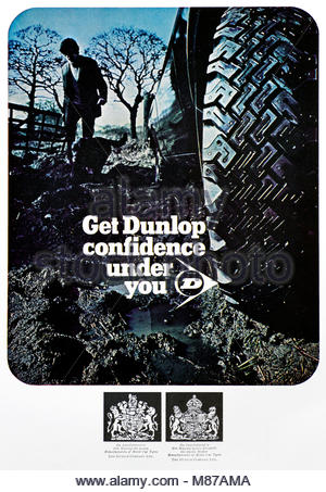 old Dunlop Tyres advert Stock Photo - Alamy