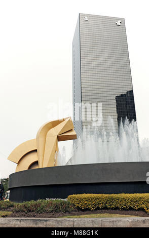 El Caballito Statue, yellow in color by sculptor Enrique Carbajal ...