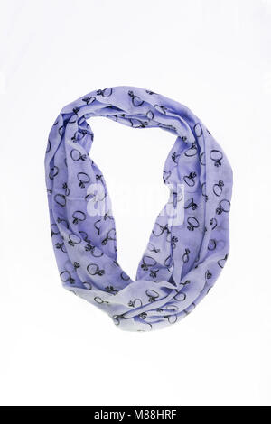 colored with trendy pattern ring scarf-snood, isolated on white ...