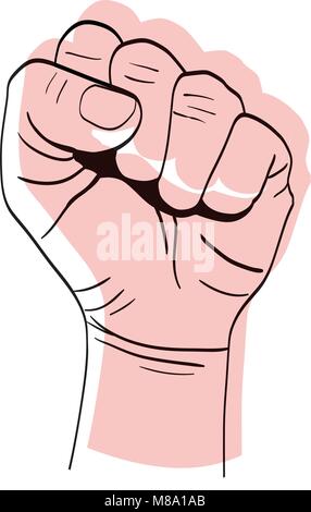 moved color hand oppose protest political revolution Stock Vector Image ...