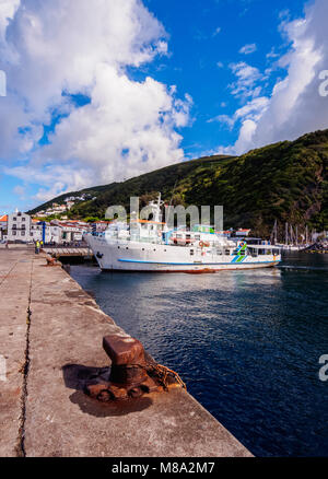 Town of Velas with harbour, Velas, Island of Sao Jorge, Azores ...
