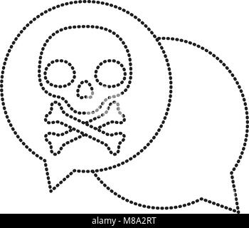 dotted shape bones dangerous alert symbol of death vector illustration ...