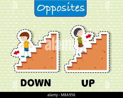 Opposite words for down and up illustration Stock Vector Image & Art ...