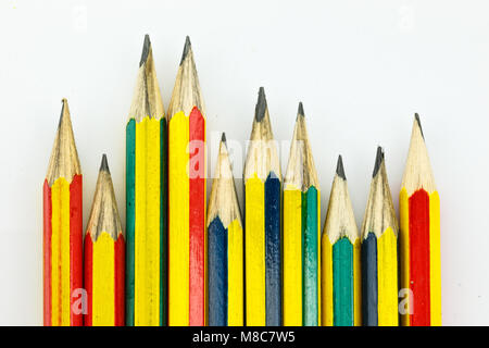 end of pencils on white back ground Stock Photo - Alamy
