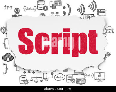 Database concept: Script on Torn Paper background Stock Photo - Alamy