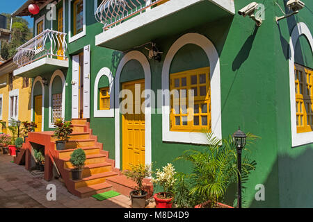 Colourful building Fontainhas Panjim Goa India Stock Photo - Alamy