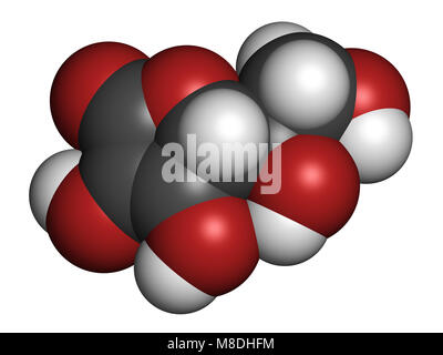 Erythorbic acid food preservative molecule (antioxidant). Skeletal ...