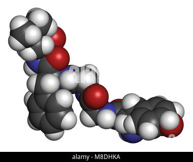 Leu-enkephalin endogenous opioid peptide molecule. Stylized skeletal ...