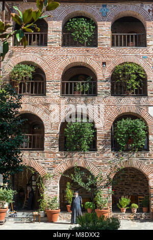 Greek Orthodox monk cells in the monastery of Vissarion (or Monastery ...