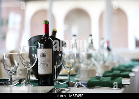 A general view of the table layout in the Gold Cup Restaurant Stock ...
