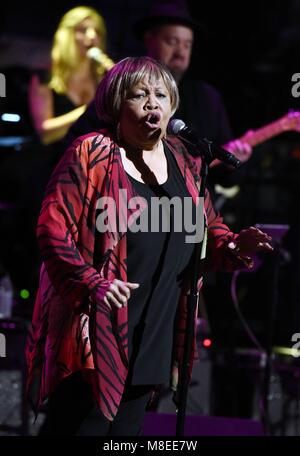 NEW YORK, NY - March 9 : Mavis Staples performs on stage at 'Love Rocks ...