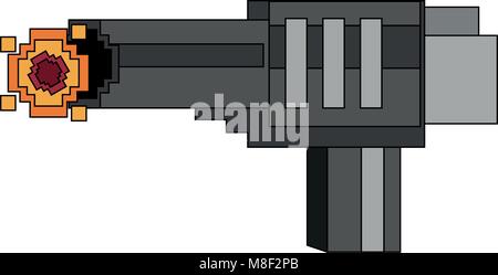 Pixelated handgun shooting vector illustration graphic design Stock ...