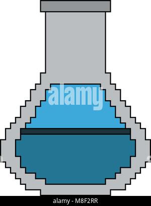 Pixelated Laboratory flask vector illustration graphic design Stock ...