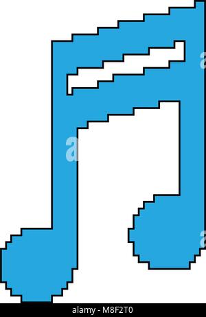 8 bit pixel of note music for game assets and cross stitch patterns in ...