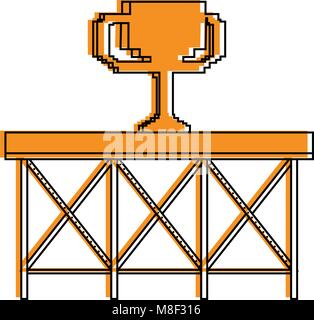 Pixelated shelf with cup on top vector illustration graphic design ...