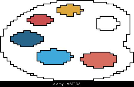 Pixelated Paint palette vector illustration graphic design Stock Vector ...