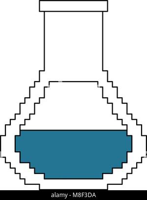 Pixelated Laboratory flask vector illustration graphic design Stock ...