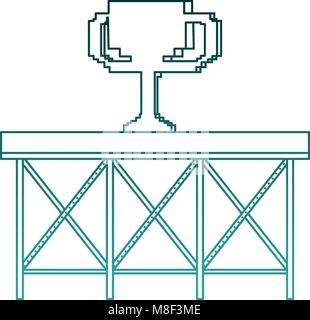 Pixelated shelf with cup on top vector illustration graphic design ...