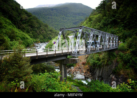 Gates of Haast Bridge over the Haast River South Island New Zealand ...