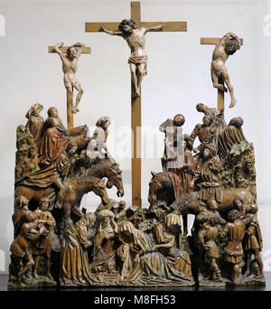 Medieval sculpture of Jesus Christ crucified in the National Museum of the Middle Ages Stock ...