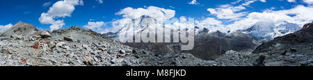 stunning panorama view of the central Cordillera Blanca in Peru from ...