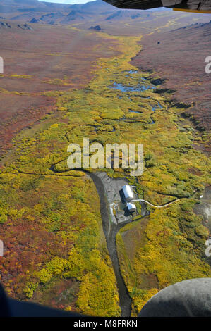 An aerial view of the Bering Land Bridge and shallow lakes. This ...