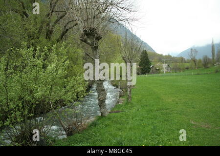 French Alps in the spring with melting snow Stock Photo - Alamy