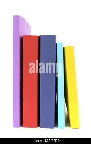 Row of colorful paperback books isolated on a white background Stock ...