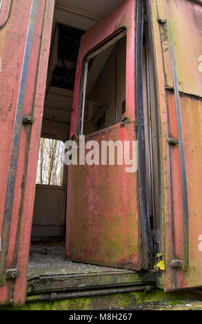 inside the cab of old abandoned locomotive steam train in italy Stock ...