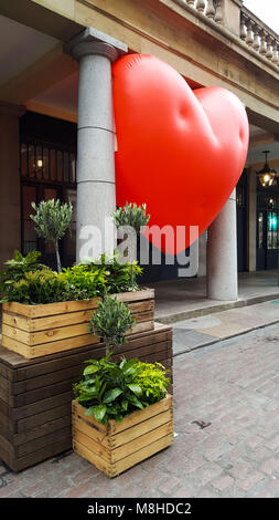 A giant inflatable heart balloon in Covent Garden as part of “Love ...