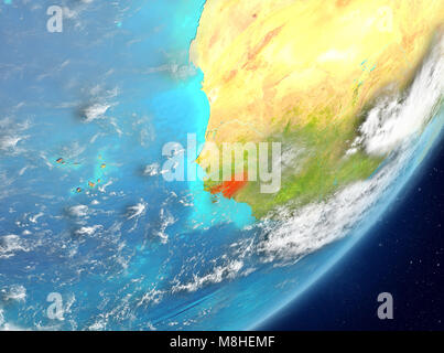 Country of Guinea-Bissau satellite view Stock Photo - Alamy