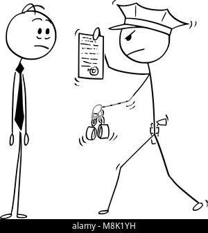 Cartoon of Businessman Arrested by Policeman Stock Vector Image & Art ...