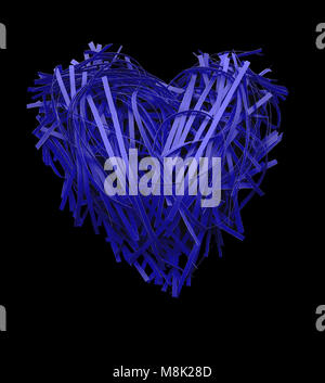Shredded heart shape symbol on a black background Stock Photo - Alamy