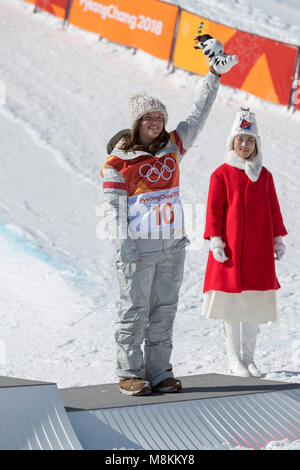 Arielle Gold (USA) wins the bronze medal in the Ladies Snowboarding ...