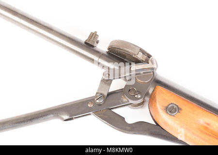 A .177 German Haenel Model 5 Junior repeater air rifle on white ...