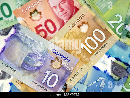 Canadian Bank Notes Stock Photo - Alamy