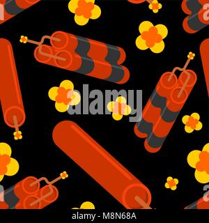 Dynamite seamless pattern. Explosive background. Vector texture Stock ...