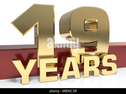 Set of nineteen year birthday. Number 19 graphic design element ...