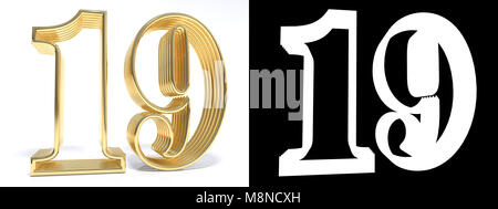 Set of nineteen year birthday. Number 19 graphic design element ...