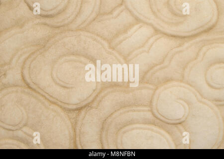 Cloud pattern carved into marble at a historic Chinese temple Stock ...