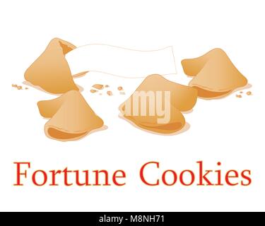 Chinese fortune cookies vector illustration. Chinese New year dessert ...
