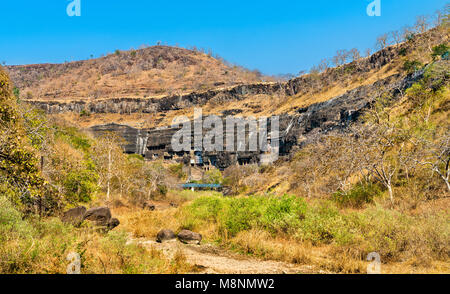 Ajanta caves, India. The Ajanta Caves in Maharashtra state are Buddhist ...