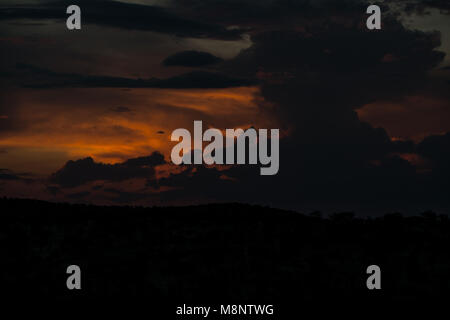 Extremely black sky with sunset. Typical African sky. Namibia. Africa ...