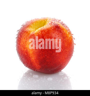 Peach with drops isolated Stock Photo - Alamy