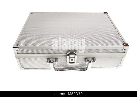 gray Aluminum case with conventional lock Stock Photo - Alamy