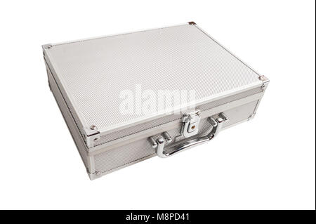 gray Aluminum case with conventional lock Stock Photo - Alamy