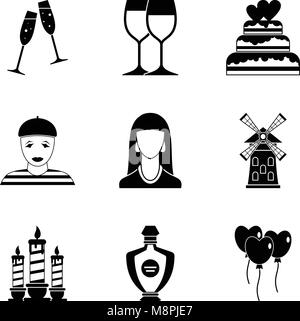 Fondness icons set, simple style Stock Vector Image & Art - Alamy